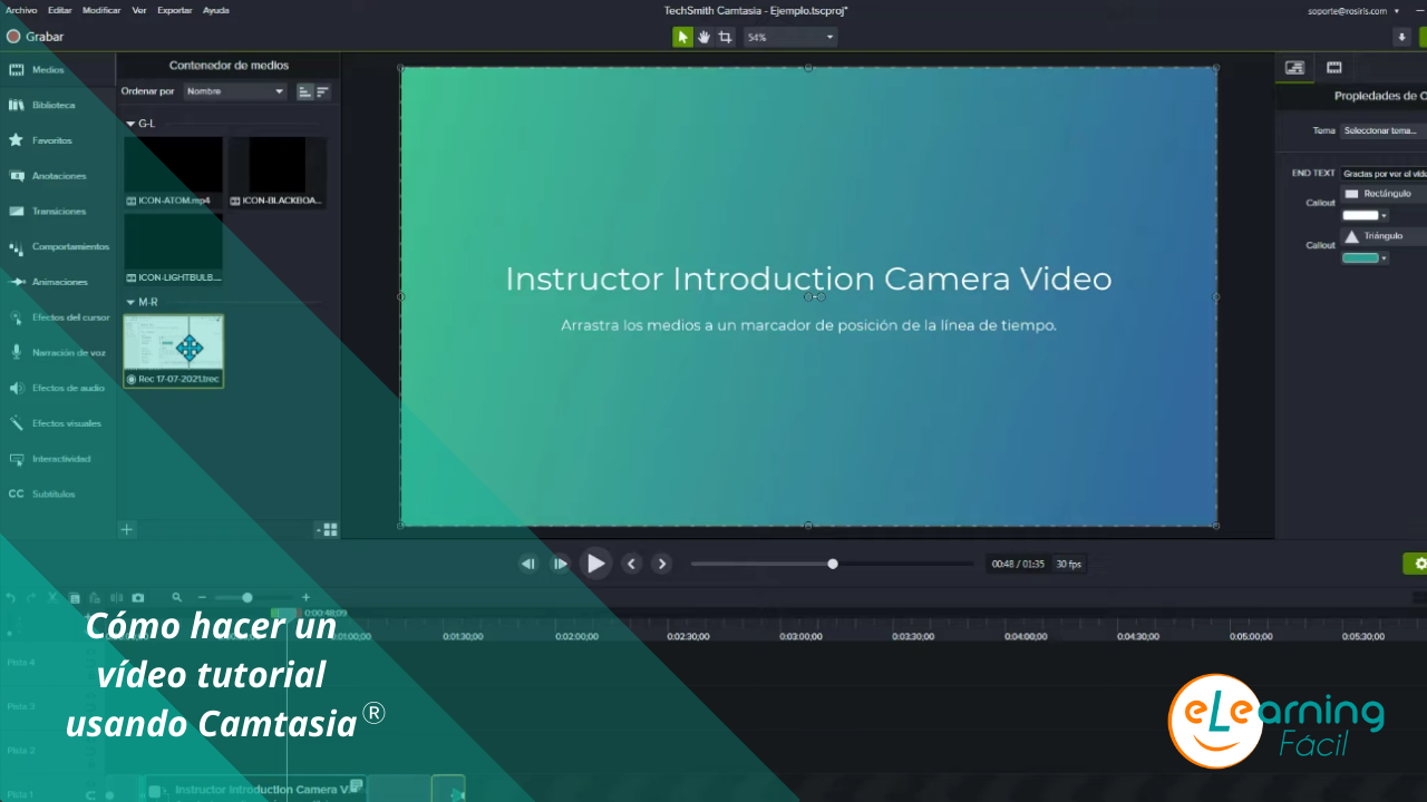 Cómo hacer un vídeo tutorial usando Camtasia | eLearning Fácil